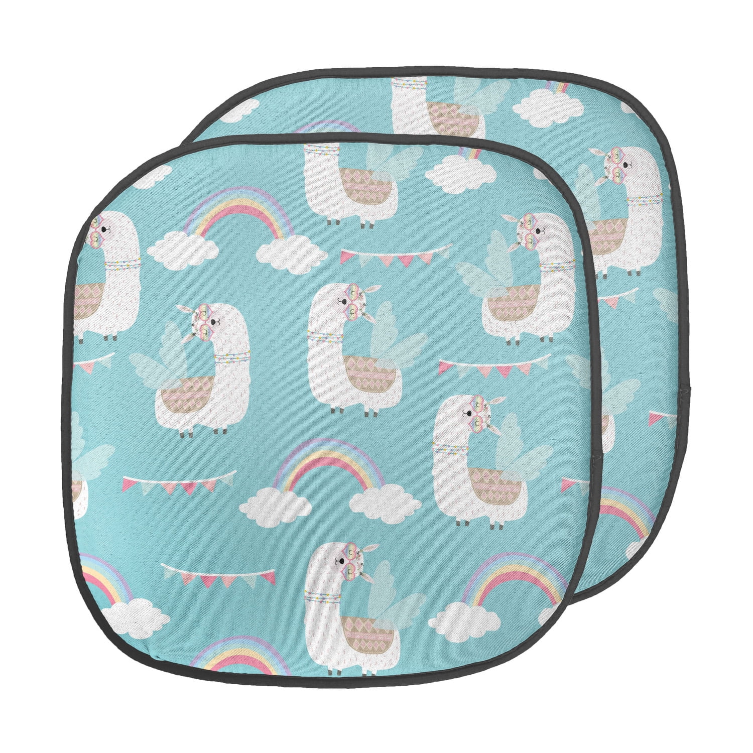 Llama Chair Seating Cushion Set of 2, Repetitive Pattern of Animals ...