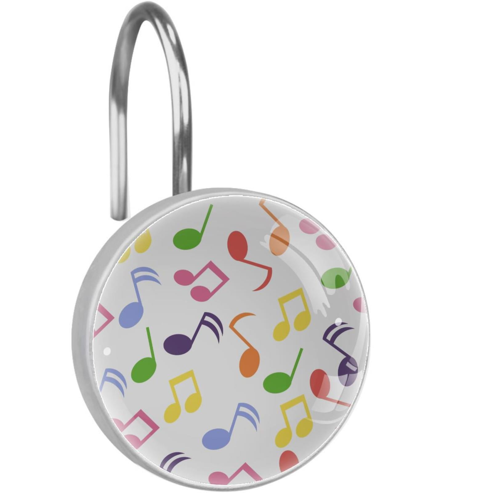 Musical Note Shower Curtain Hooks（Set of 12）for Home Hotel Shower Rods ...