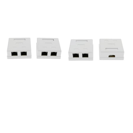 4x Cat6 Double Port Surface Mount Outlet Box Network Face Plate Backbox ...