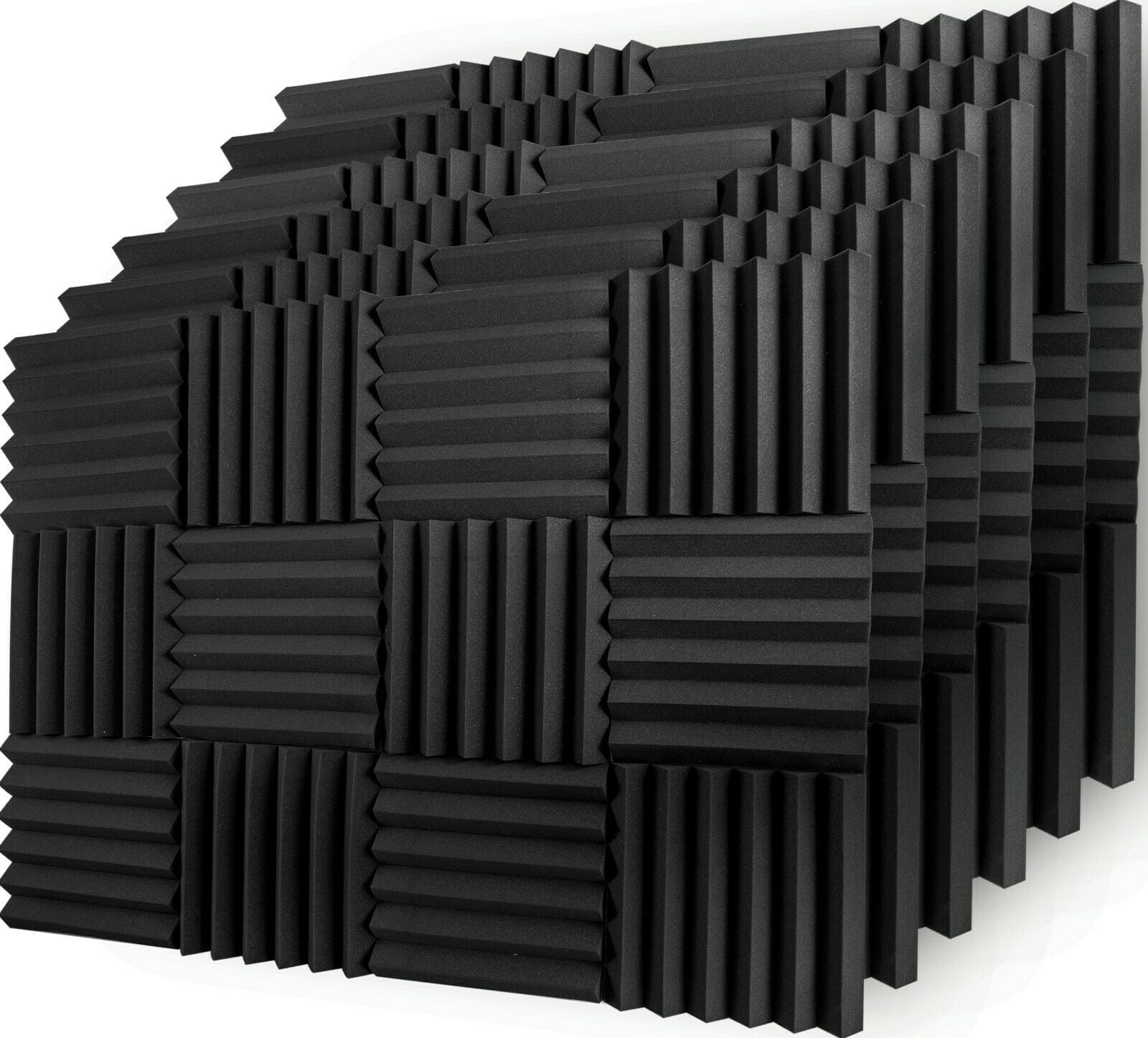 A2S Protection 96 Pack Acoustic Foam Panels 2" X 12" X 12" Soundproofing Studio Foam Wedge Tiles ...