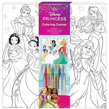 Disney Princess Coloring Art Set, Includes 10-inch x10-inch Canvas and ...
