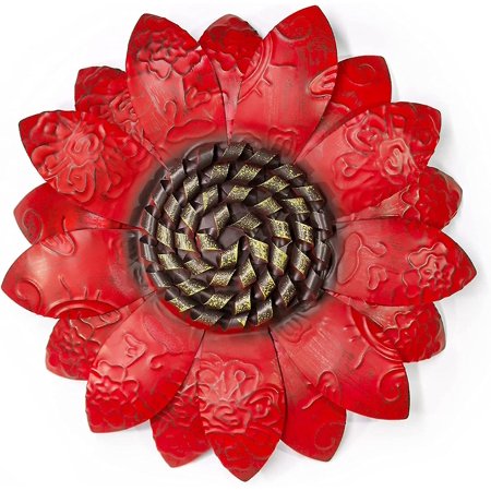 Red Sunflower Metal Flowers Wall Dcor | Walmart Canada