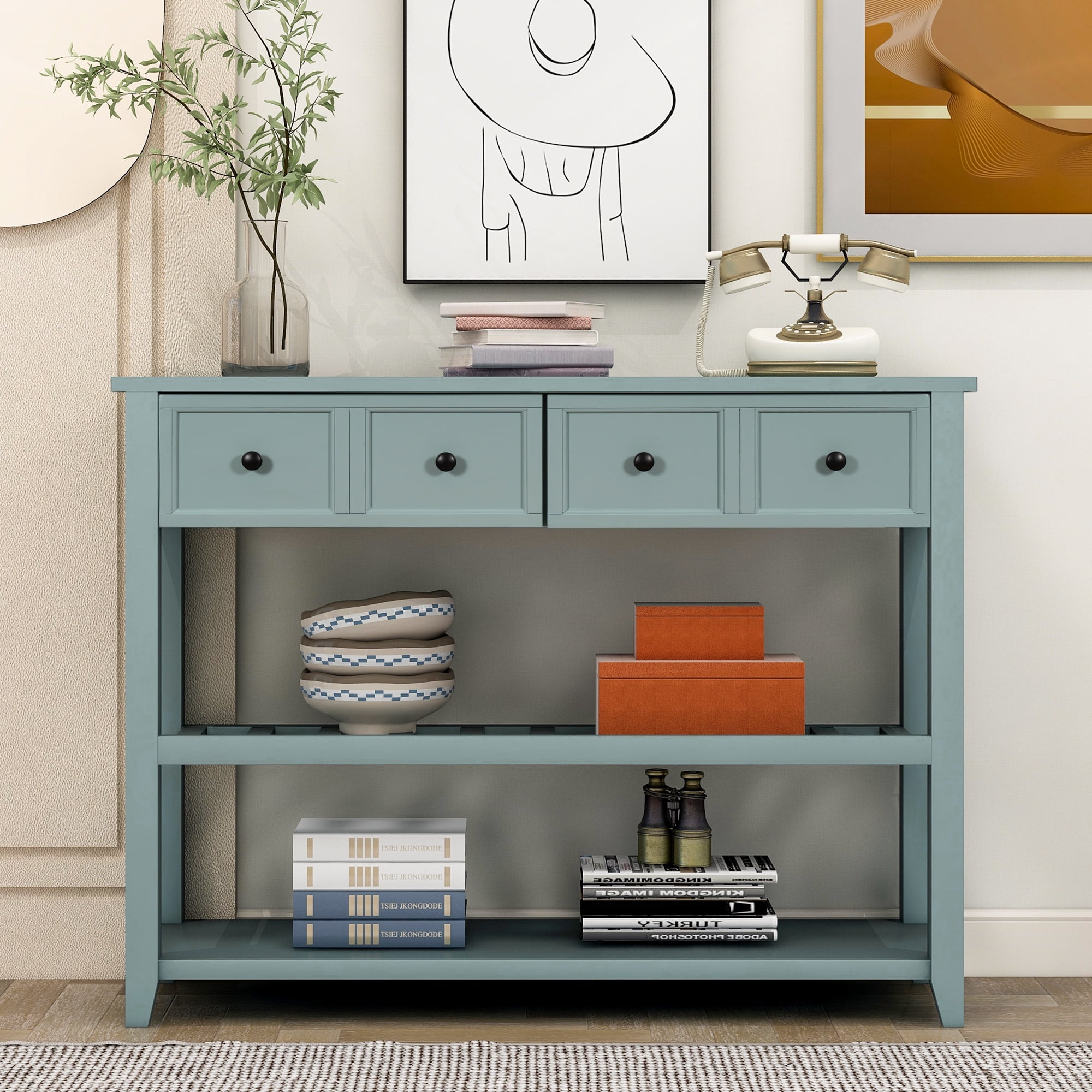 Console Table Buffet Cabinet Sideboard Sofa Table with 2 Storage ...