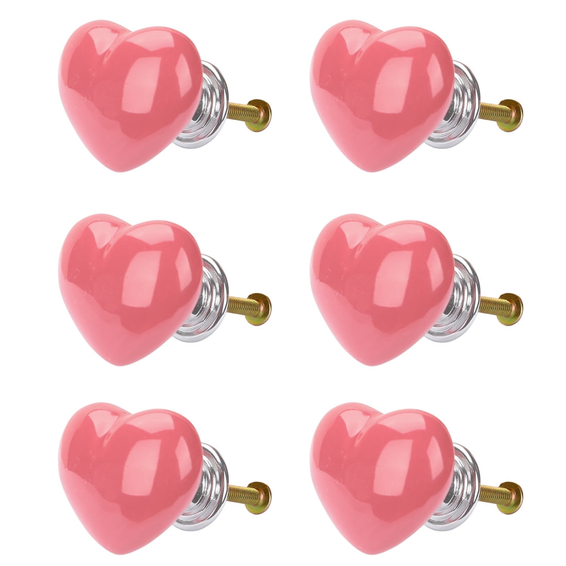Uxcell Solid Ceramic Knob Heart Shaped Drawer Pull Handle Cupboard ...