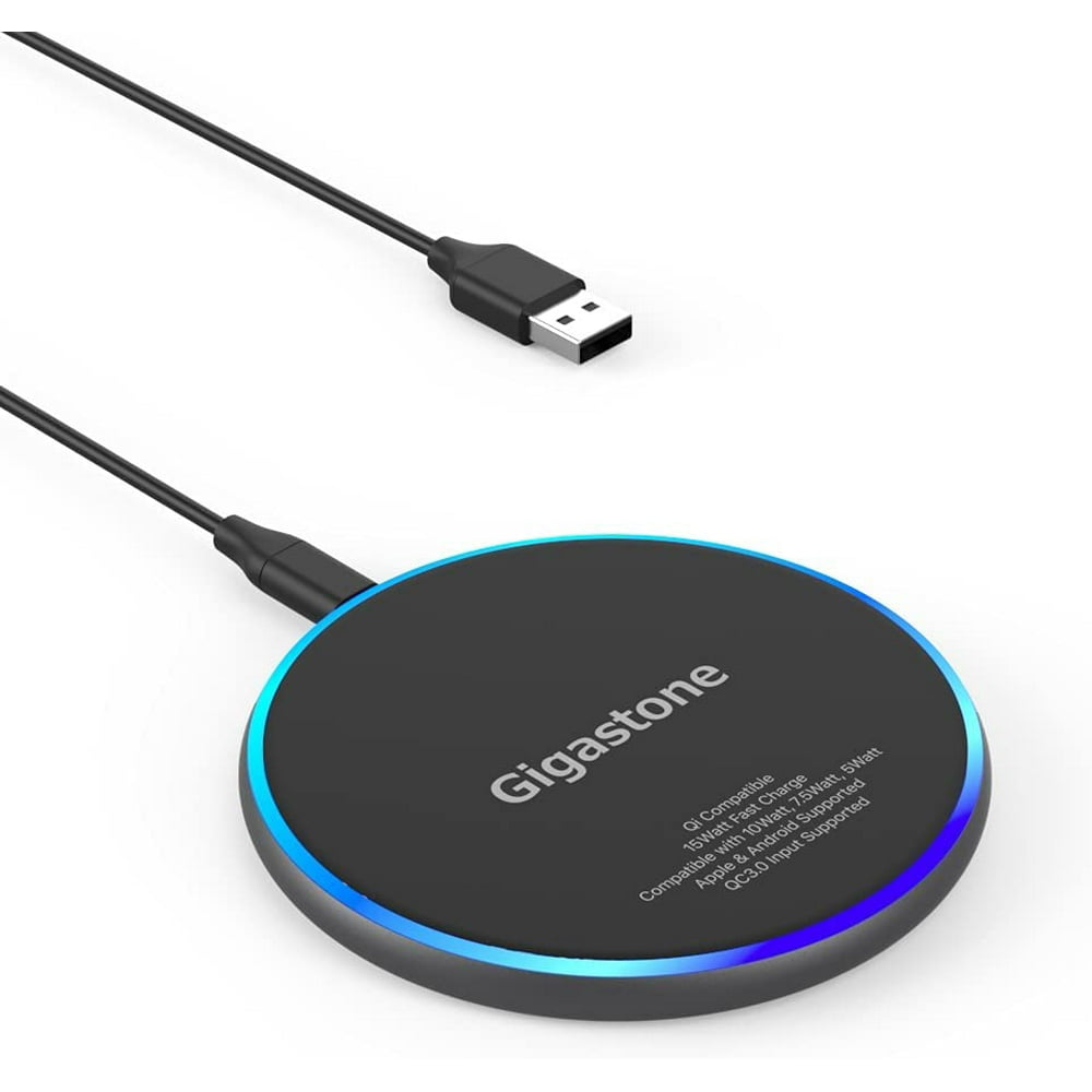 Gigastone 15w Fast Wireless Charger Qi Compatible Apple Iphone Samsung