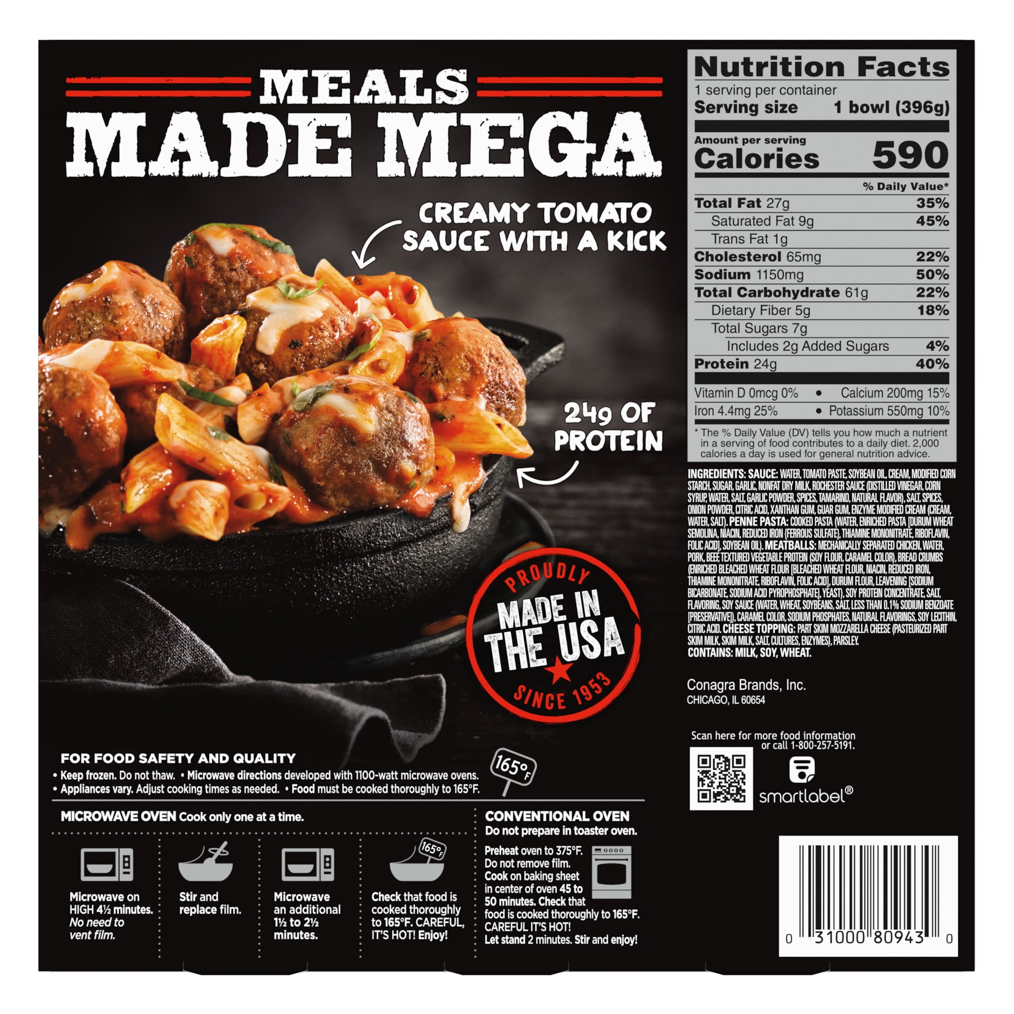 Banquet Mega Bowls Dynamite Penne & Meatballs Frozen Meal - 14 oz in Nepal at NPR 2331, Rating: 5