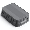 12 Pack Gray Plastic Storage Baskets Small Pantry Organization ...