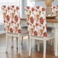 Abstract Face Painting Chair Back Covers Set of 4, Orange Yellow Boho ...