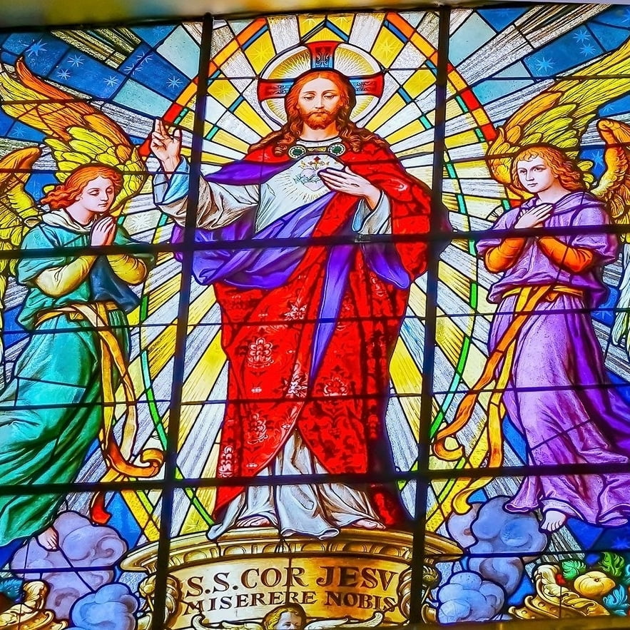 Jesus Ascension Stained Glass