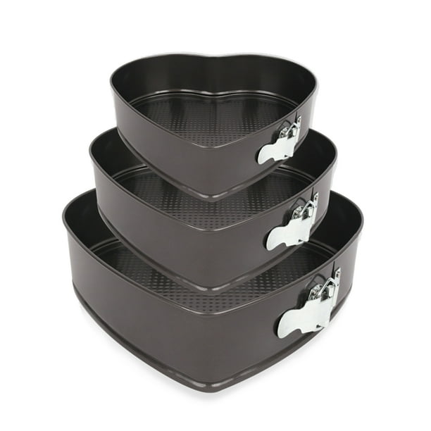 Amdohai Springform Pans Set 3 PCs Heart-shaped Non-Stick Detachable ...
