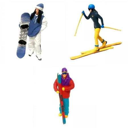 3x Resin 1/87 Skiing Figures Scenery Figure Scenes Accessories ...