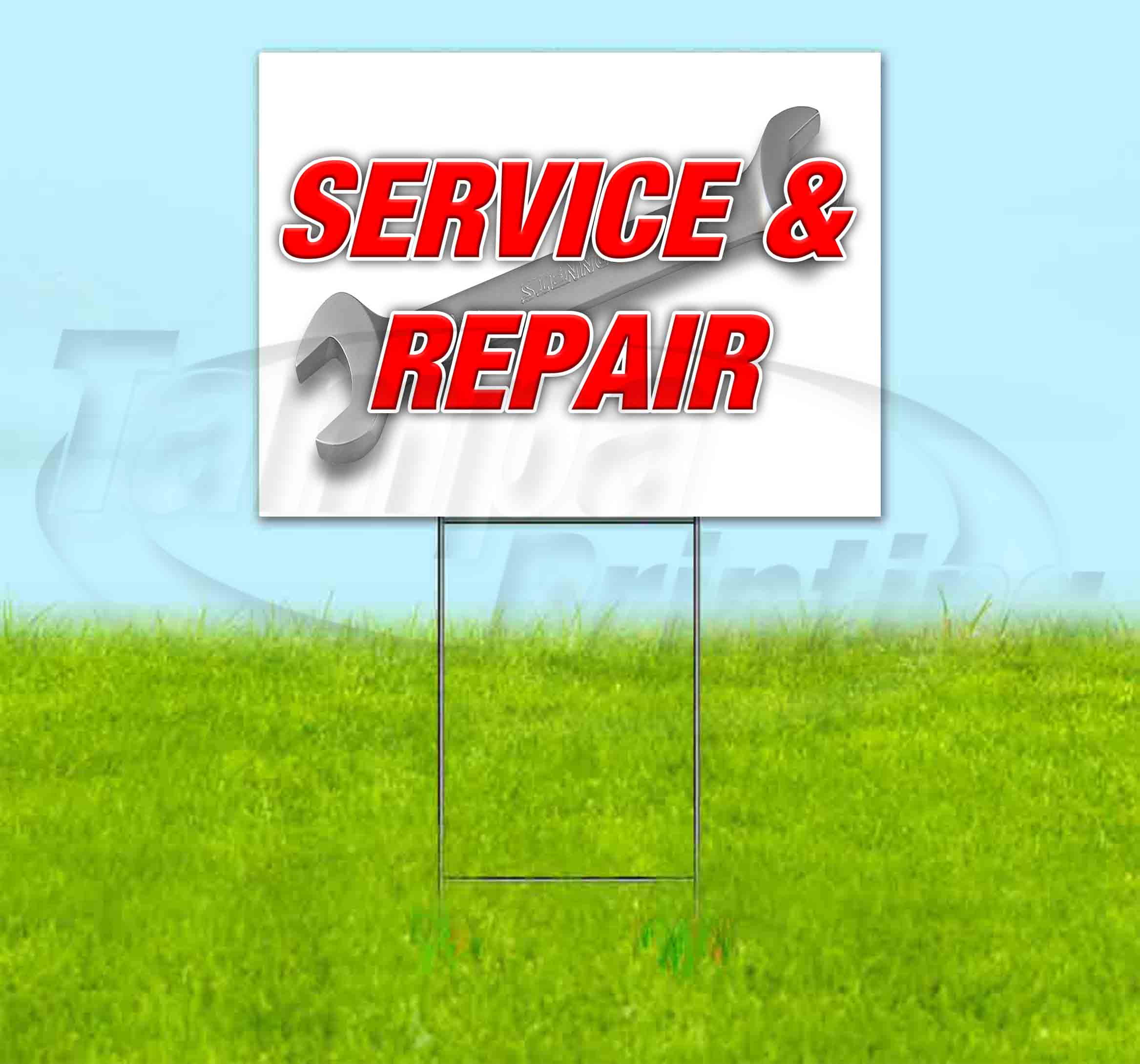SERVICE & REPAIR (18" x 24") Yard Sign, Quantity Discounts, Multi-Packs ...