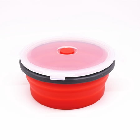 Large Collapsible Bowl, Silicone Camping Bowl with Collapsible 2-in-1 ...