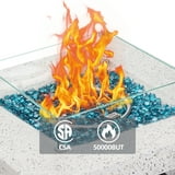 Essential Lounger 35-Inch Propane Fire Pit Table, Glass Guard, Beads ...