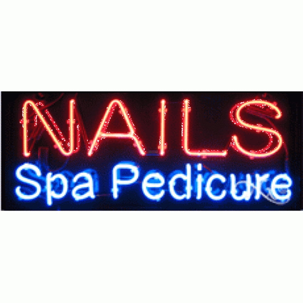Queen Sense 17" Nails Spa Pedicure Neon Sign Acrylic Man Cave Handmade ...