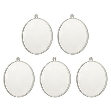 10 Pack 2.75inch Clear Fillable Ornament Flat Balls,Plastic Craft ...
