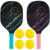 Eccomum Outdoor Portable Pickleball Rackets Set with 2 Rackets, 4 Balls ...