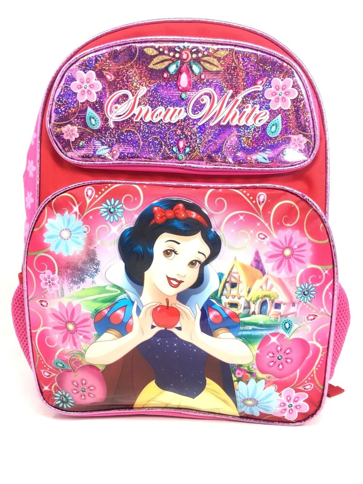 Disney Princess Snow White 16" Shine Pink Color Large Backpack ...