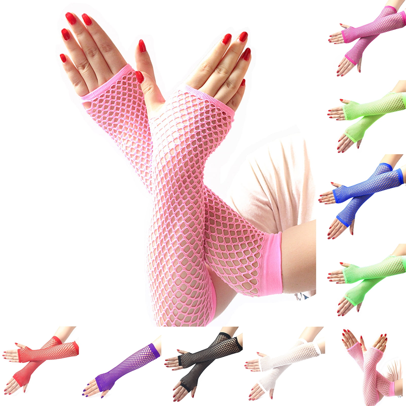 Travelwant 80s Fishnet Gloves for Women and Girls in Theme Party ...