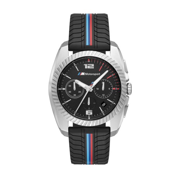 BMW - BMW M Motorsport Men's Chronograph Black Silicone Watch, BMW2000 ...