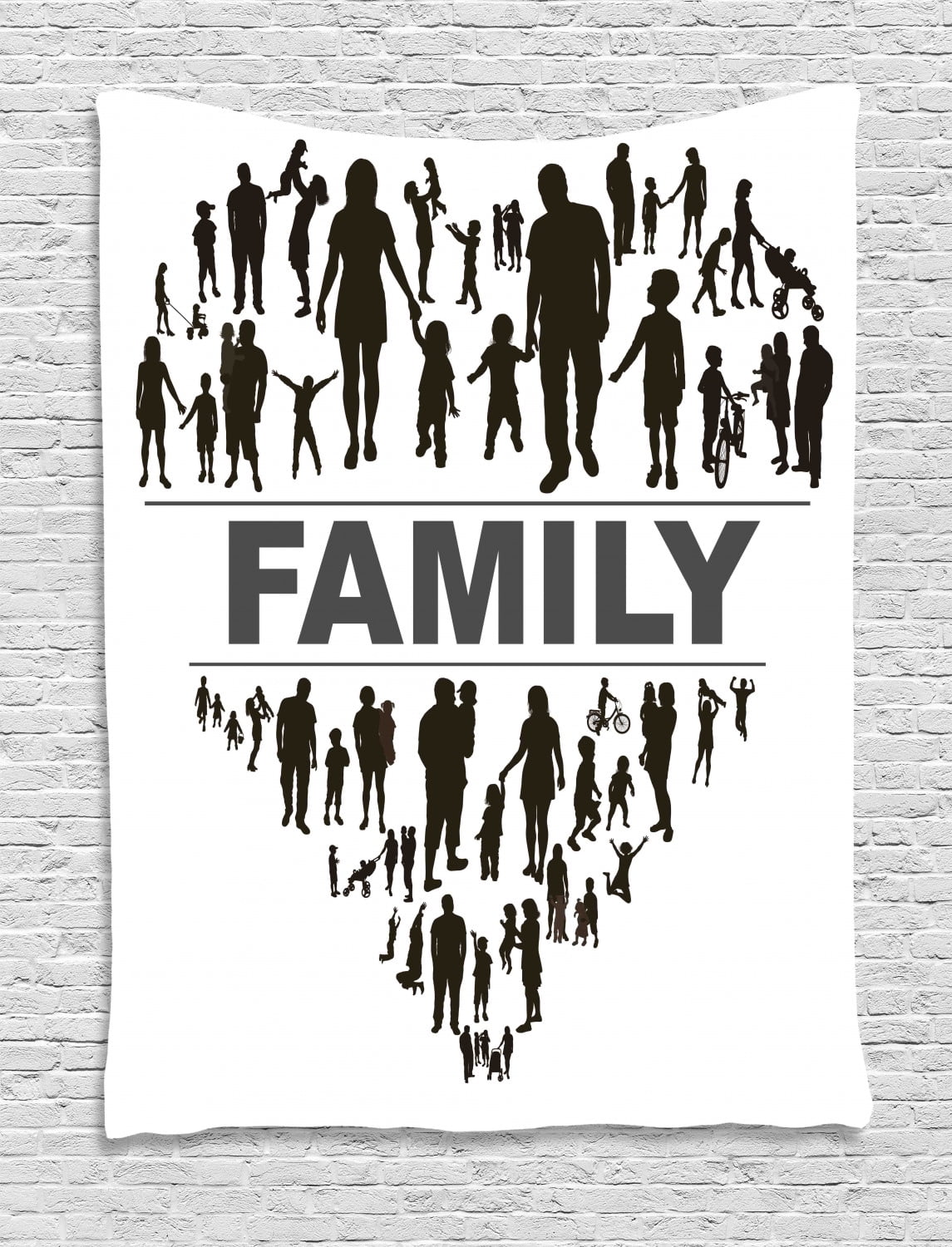 Family Tapestry, Members of a Happy Family People Silhouettes Arranged ...