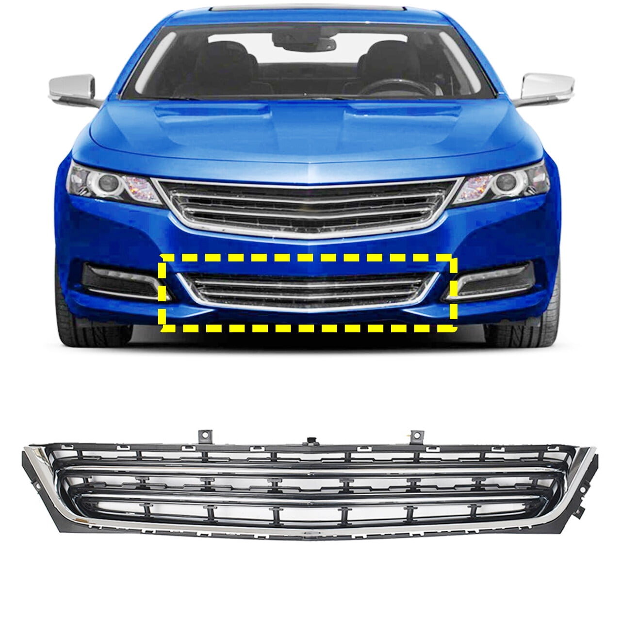 Chrome Front Lower Grille Grill Fit for Chevrolet Impala 2014-2020 ...