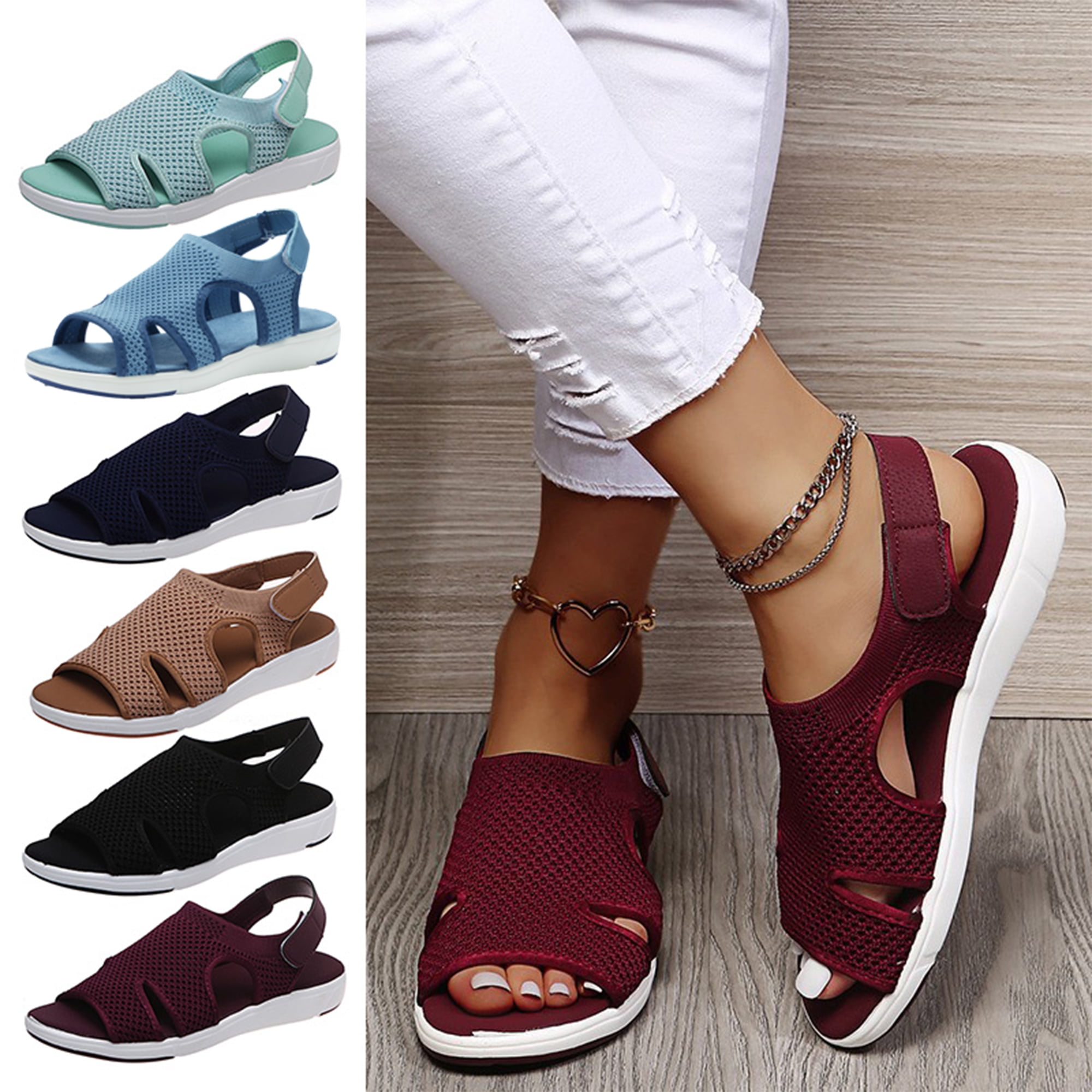 Bellella Woman Sandals Open Toe Sport Hiking Sandals Casual Summer ...