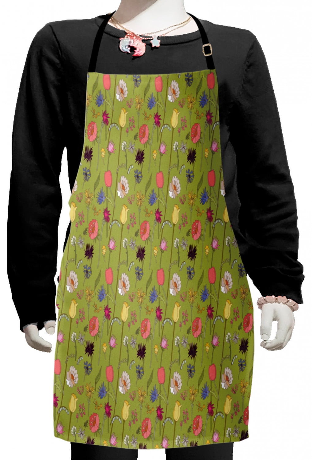 Spring Kids Apron, Messy Composition with Tulip Lily Aster and Other ...