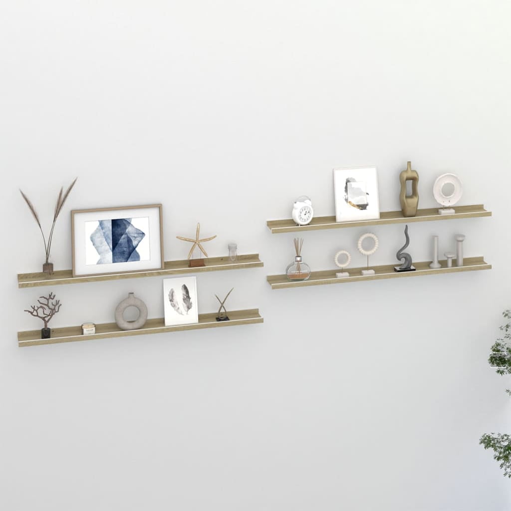 Click here for Vidaxl Wall Shelves 4 Pcs White And Sonoma Oak 100... prices