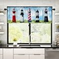 Kitchen Curtains Lighthouse Valance Handmade Curtain Rod Pocket ... Kitchen Curtains Lighthouse Valance Handmade Curtain Rod Pocket ...