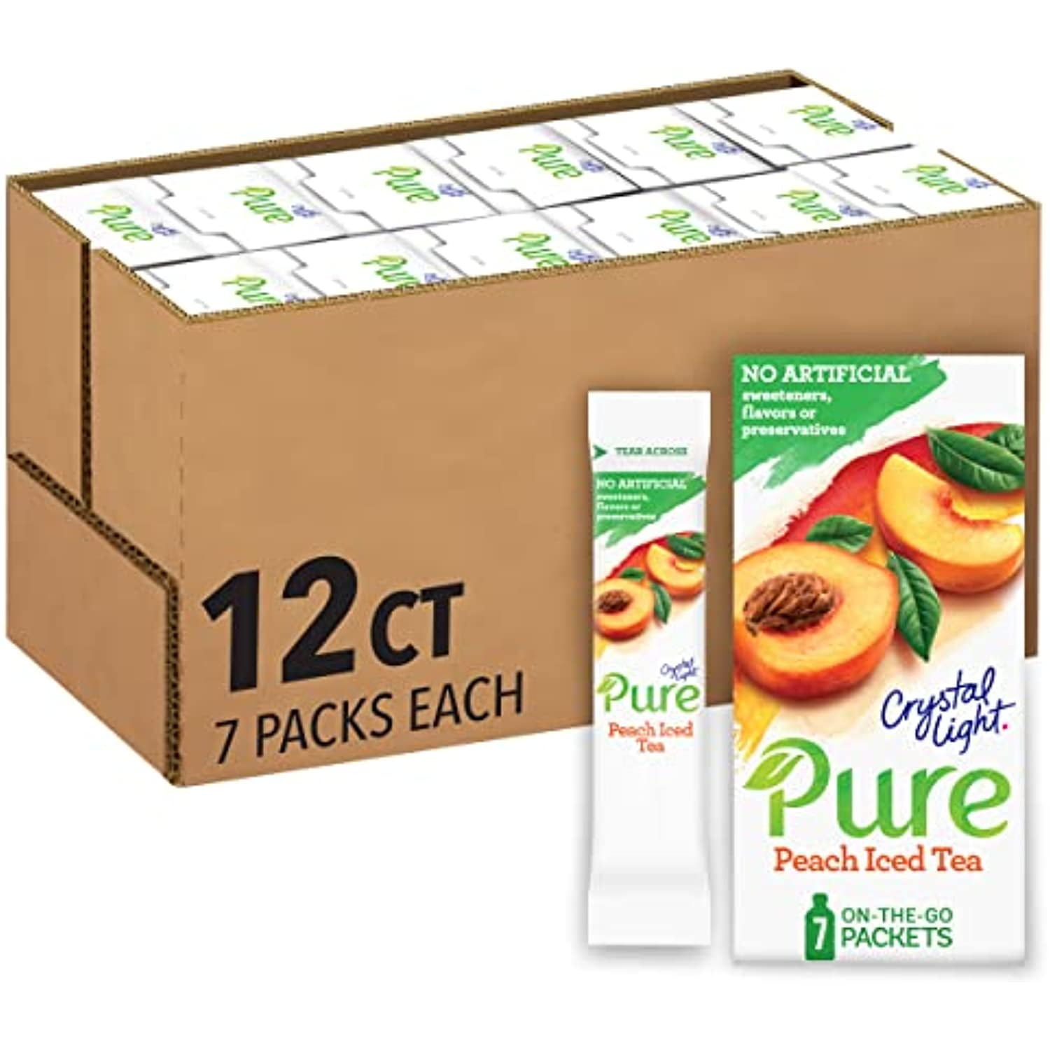 Crystal Light Pure Peach Iced Tea On-The-Go Powdered Drink Mix 84 Count ...
