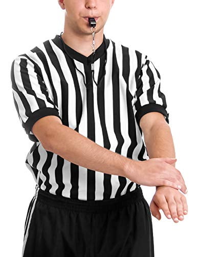 Buy FitsT4 Men's Official Black & White Stripe Referee Shirt/Zipper ...