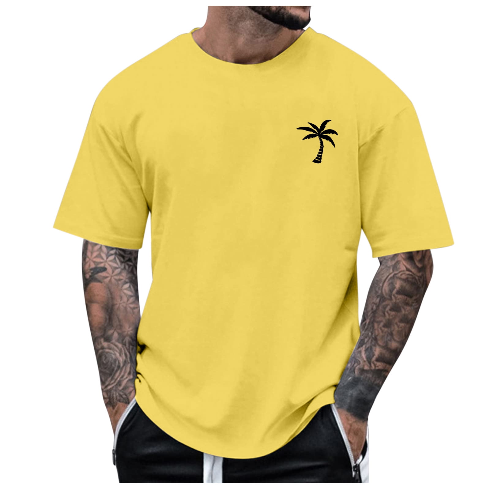 Click here for Xiaowwww Male Summer Beach Little Tree Print T Shi... prices