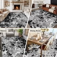 Black Brushes Painting Washable Area Rug 6x9 Modern Abstract Art ...