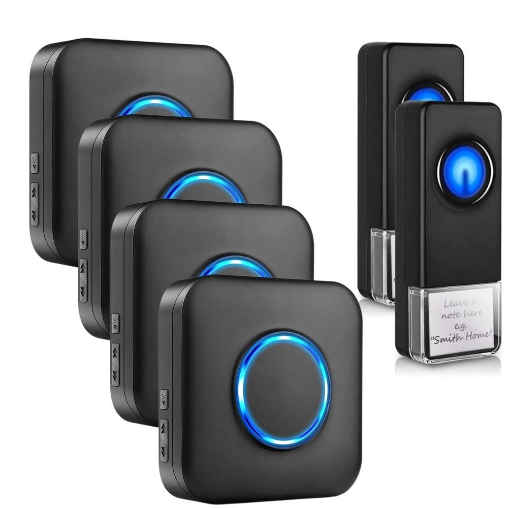 Bitiwend Electric Wireless Doorbell, Plug-in, 2 Transmitter and 4 ...