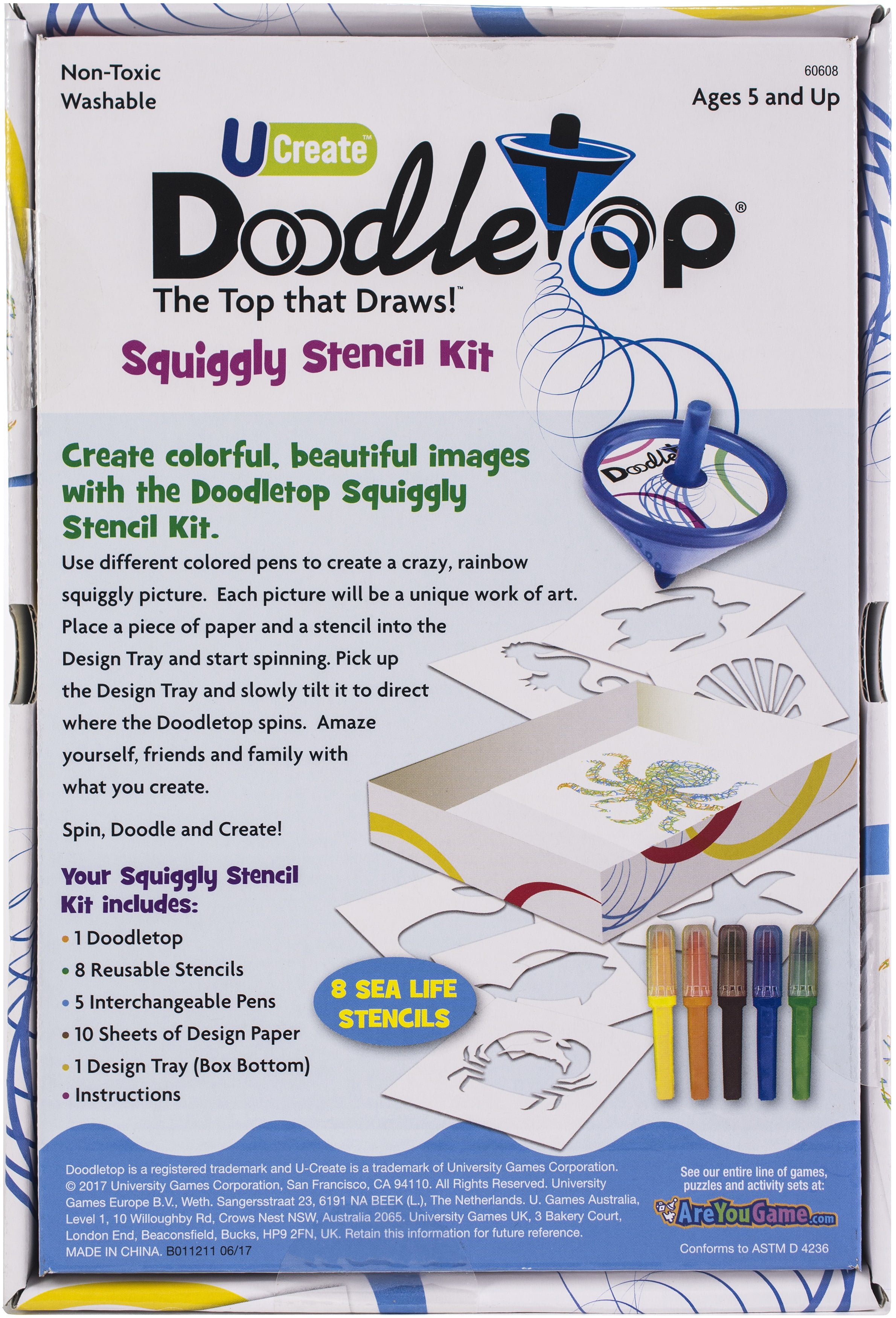 UCreate Doodletop Squiggly Stencil Kit-Sea Life - Walmart.com