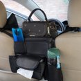 3 Layer Car Seat Gaps Organizers Bag Elastic Cup Holders Secure Hook ...