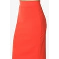 Themogan Womens Plus Side Slit Ponte Knit High Waist Mid Calf Long