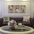 Natural Framed Canvas Wall Art - 3 Piece Abstract Leaves Prints for ...