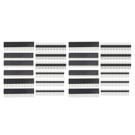 24PCS 40 Pin GPIO Header Kit 20X2 Pins Right Angle GPIO Header Socket ...