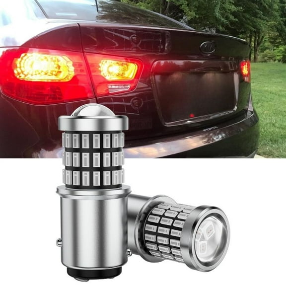 1157 LED Bulb 2 count 57LED Red 2057 2357 BAY15D 7528 Stop Light Turn ...