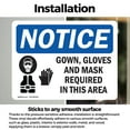 (2 Pack) Gown Gloves And Mask Required In This Room OSHA Notice Sign ...
