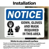 (2 Pack) Gown Gloves And Mask Required In This Room OSHA Notice Sign ...