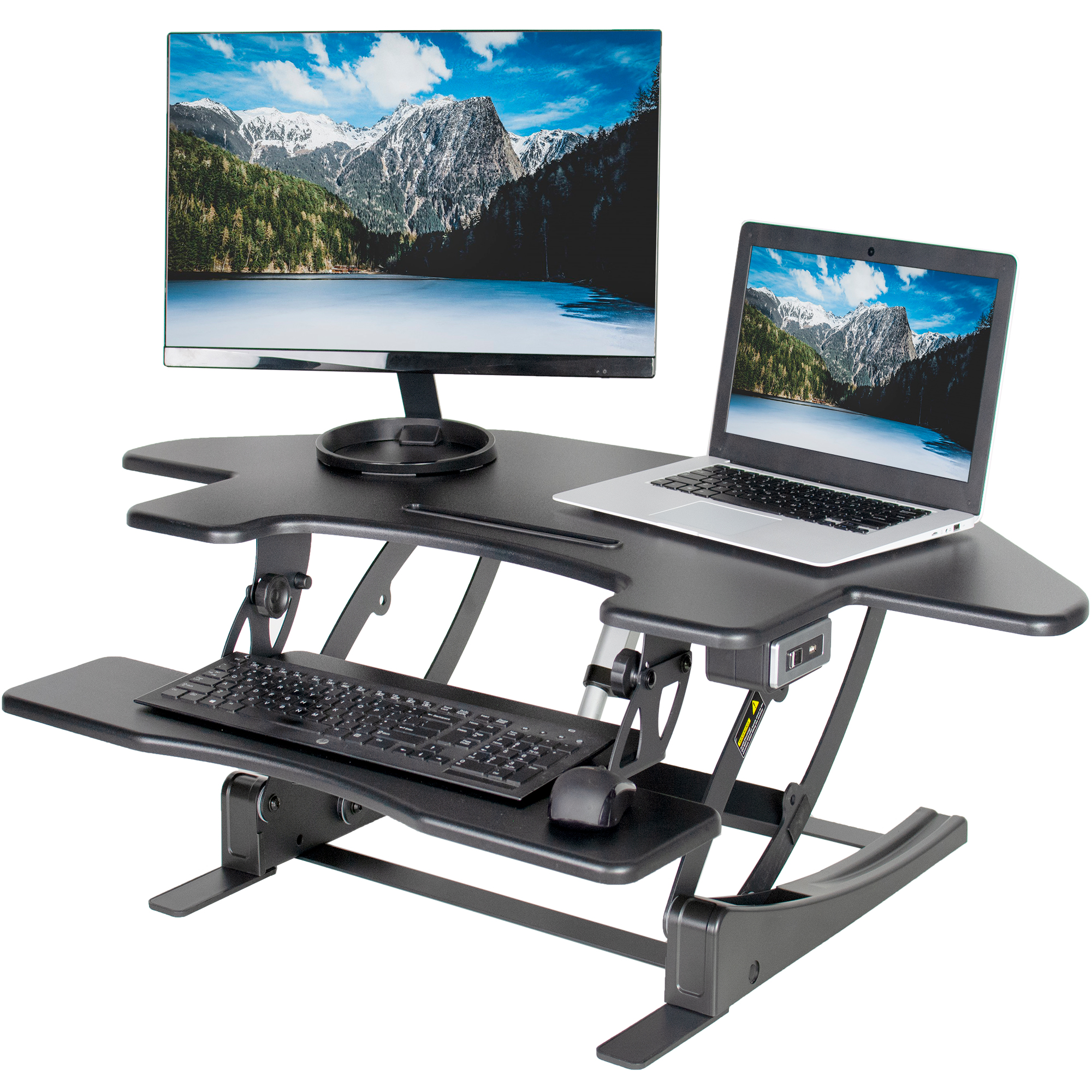 VIVO Black Corner Electric Standing Height Adjustable Cubicle Sit To VIVO Black Corner Electric Standing Height Adjustable Cubicle Sit To