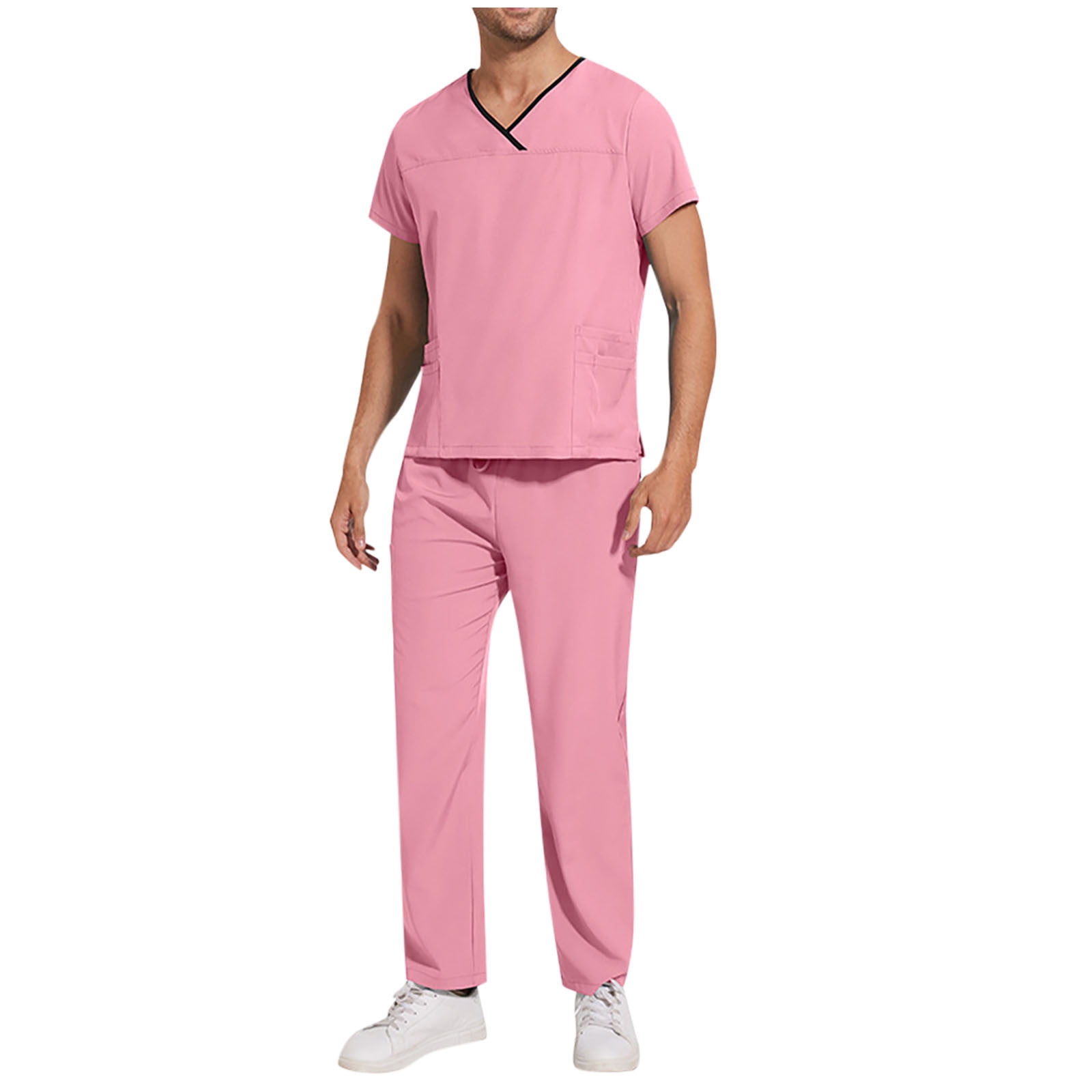 Click here for Cameland Scrubs Set Men Stretch V-Neck Scrub Top A... prices