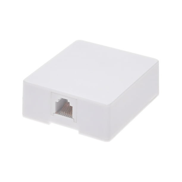 RJ45 Modular Telephone Single Port Surface Mount Box Jack White ...
