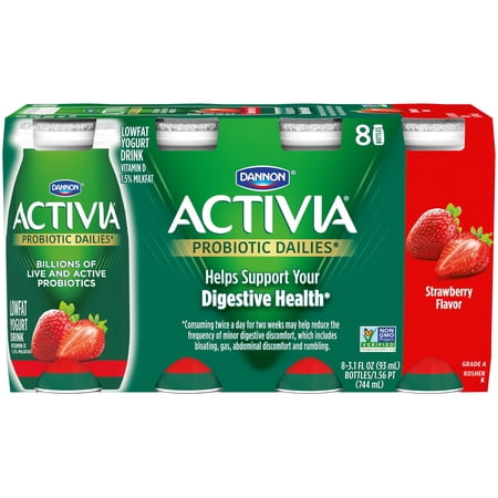 Activia Probiotic Dailies Strawberry Yogurt Drink - 8ct/3.1 fl oz ...