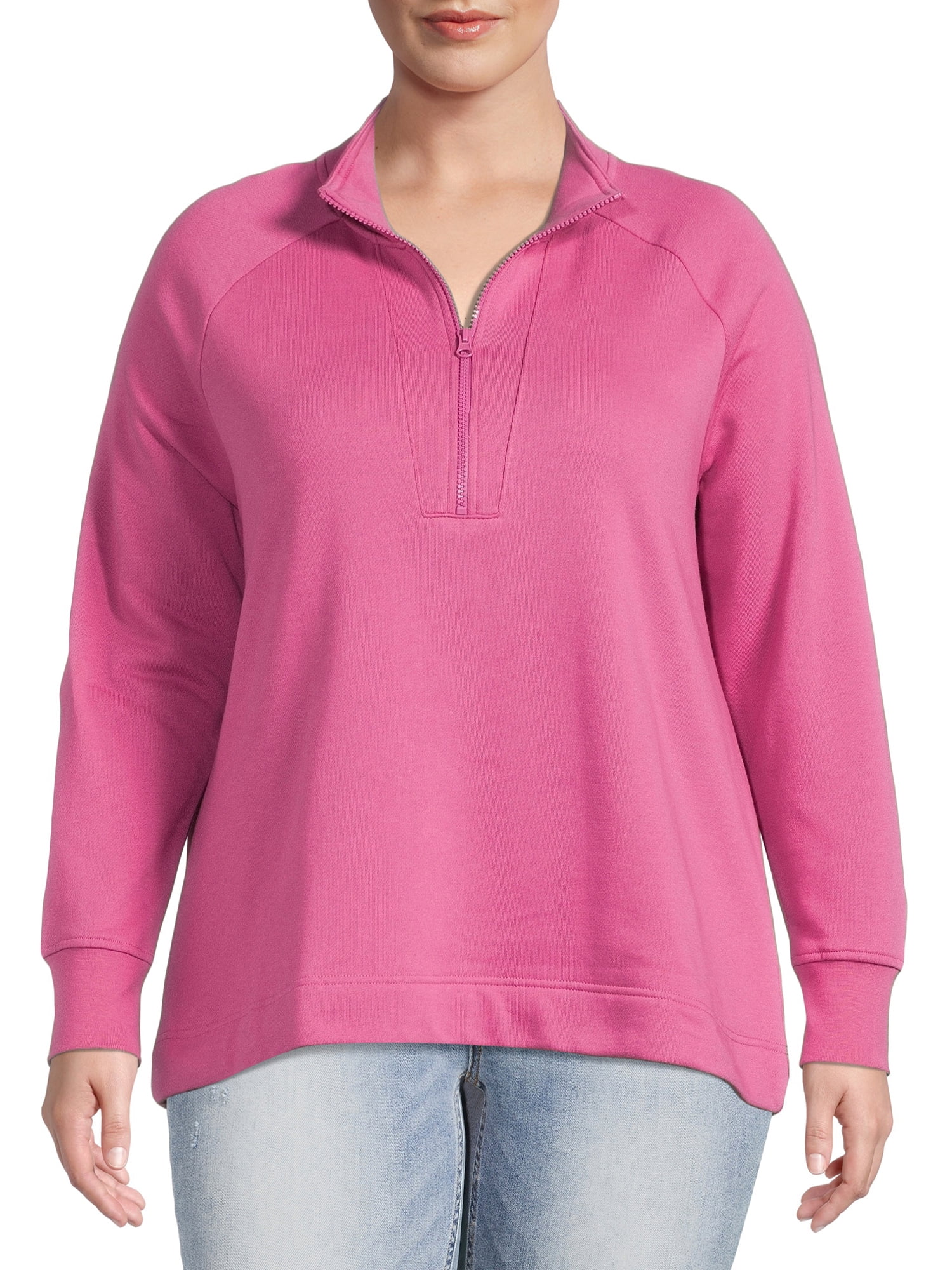 Terra & Sky Women's Plus Size Quarter-Zip Sweatshirt - Walmart.com