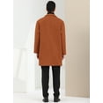 Free Shipping! Unique Bargains Men's Winter Trench Coat Brown Polyester ...
