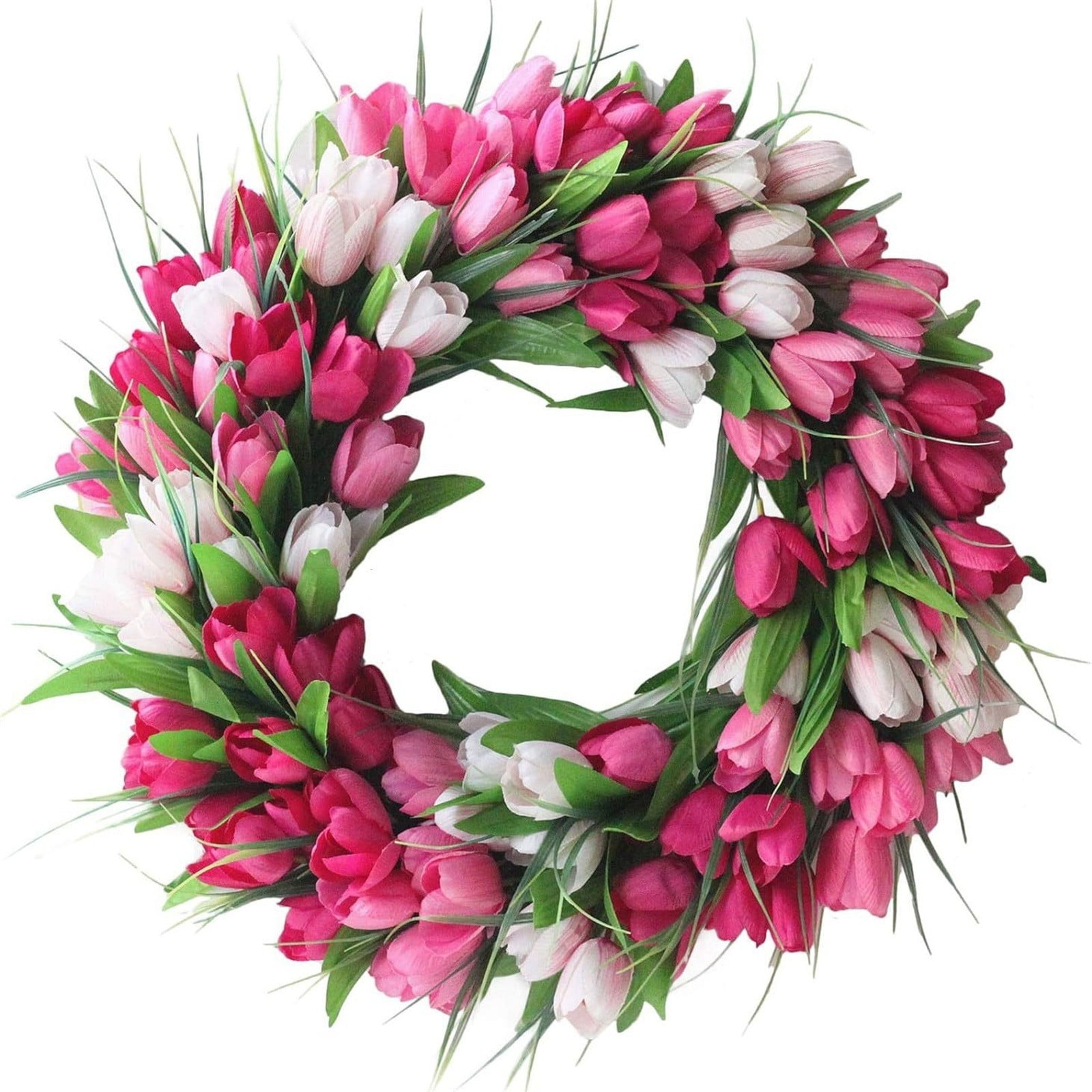 Click here for Zttd 20 Inch Tulip Wreath For Front Door  Spring S... prices